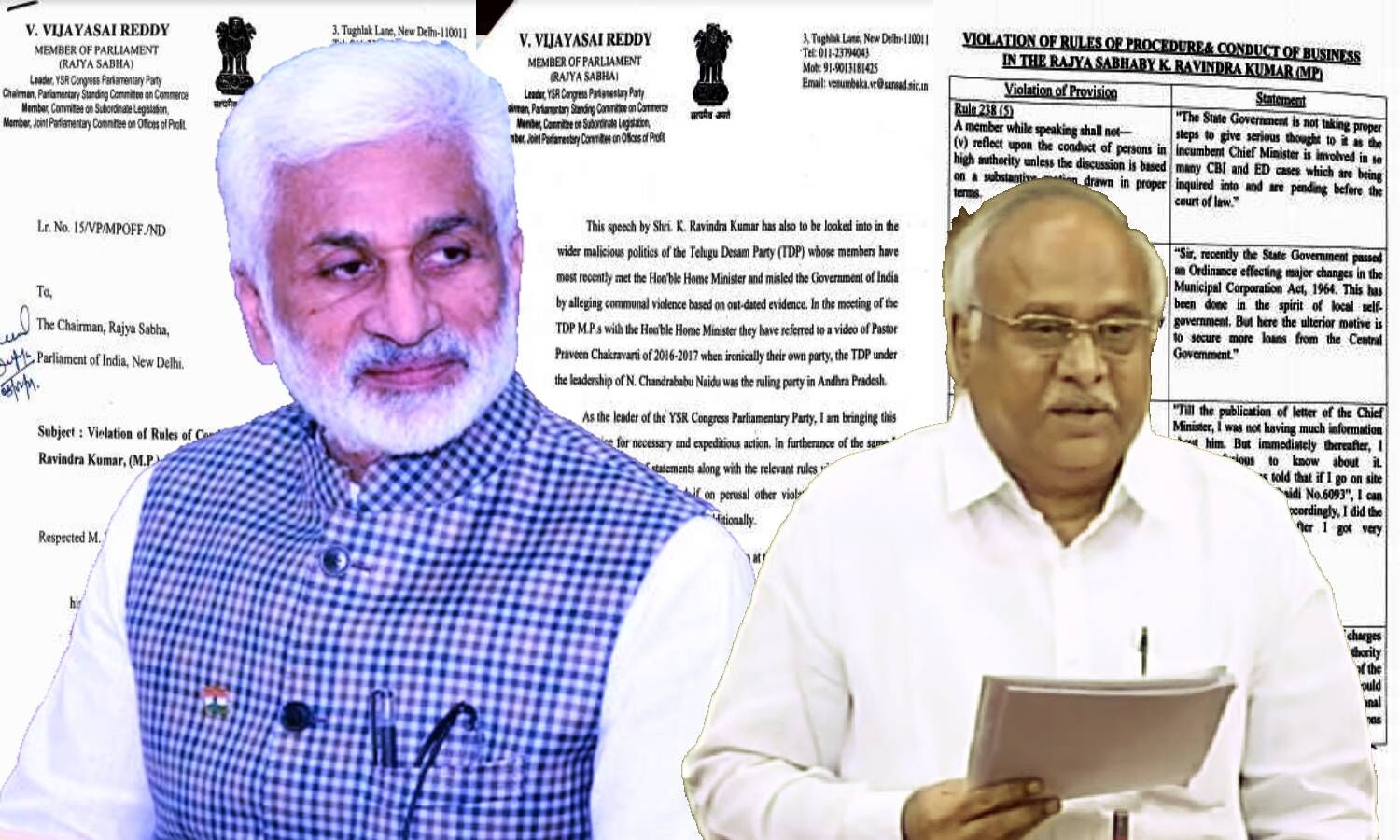 'Khaidi No.6093': Vijay Sai Reddy asks VP to take action against TDP MP ...