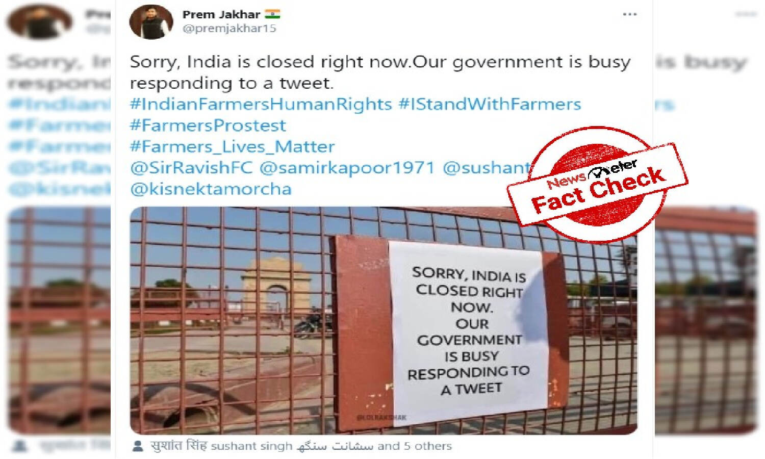 Fact Check: Notice outside India Gate is not about farmers' protest