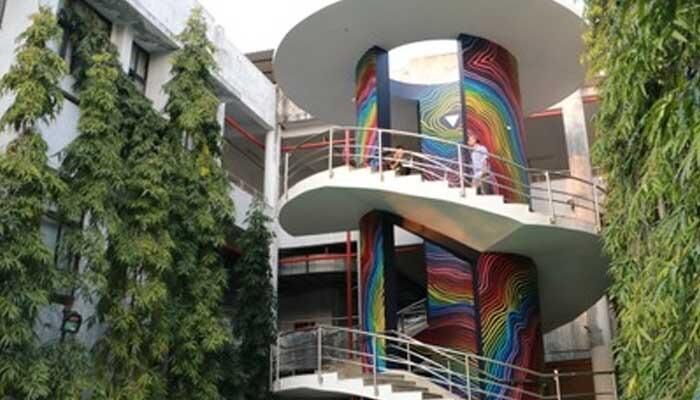 Unity through art: French wall artists create unique mural at IIIT-H campus
