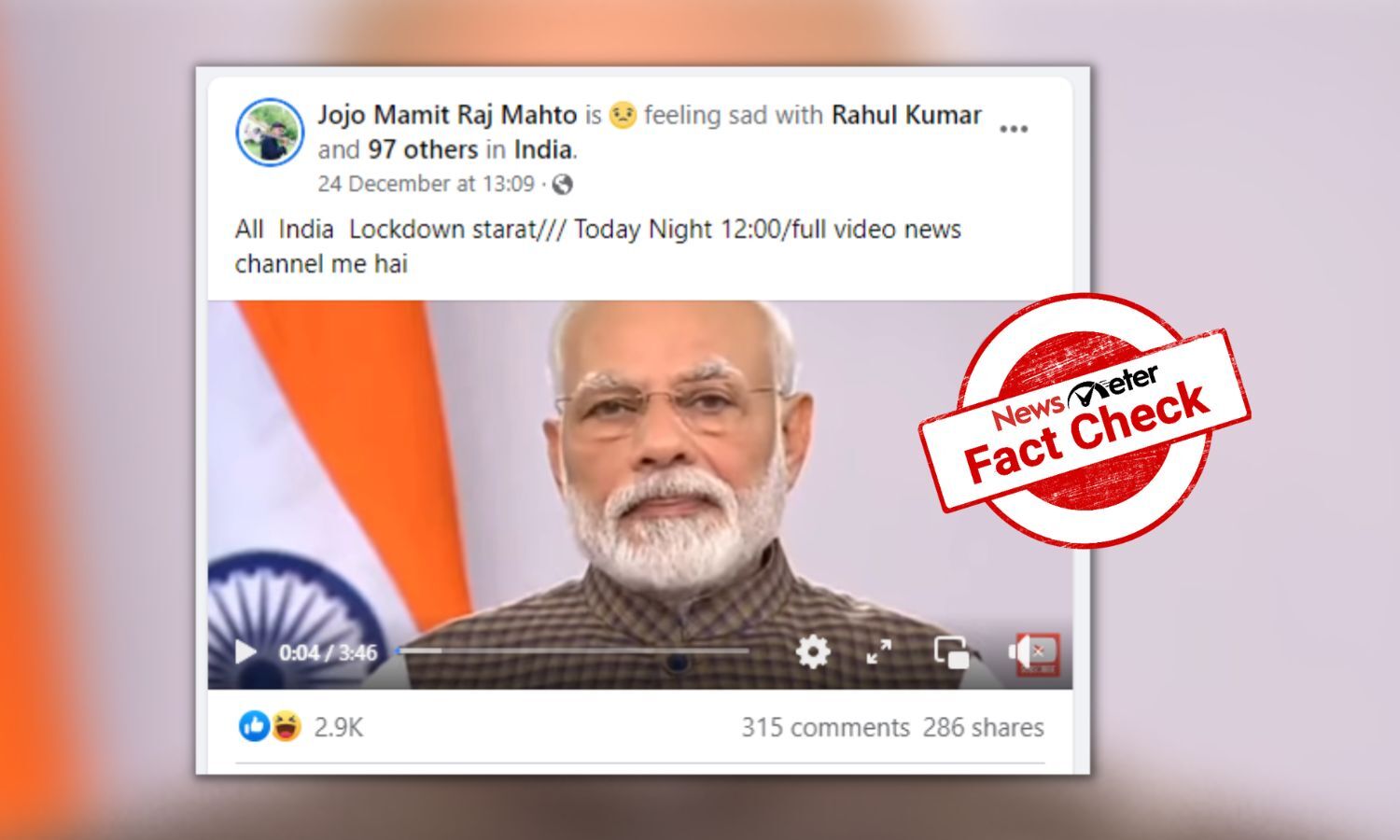 Viral video of PM Modi announcing lockdown is from 2020