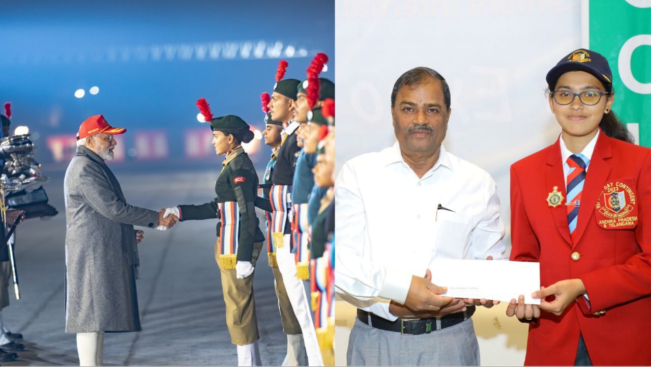 Nacharam DPS student Prem Krithika receives ‘Best NCC Cadet’ medal from PM