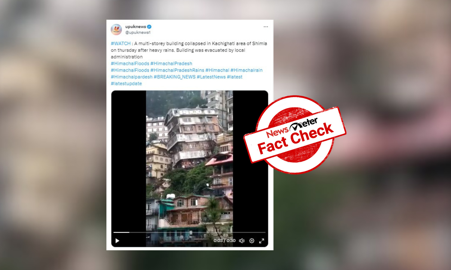 Fact Check: Video of building collapse in Shimla is from 2021, not 2023