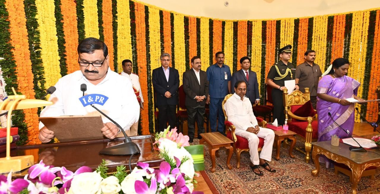 MLC Patnam Mahender Reddy sworn in as minister into KCR's cabinet