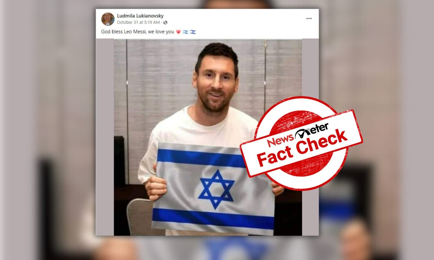 Fact Check: Viral image of footballer Lionel Messi holding Israeli flag ...