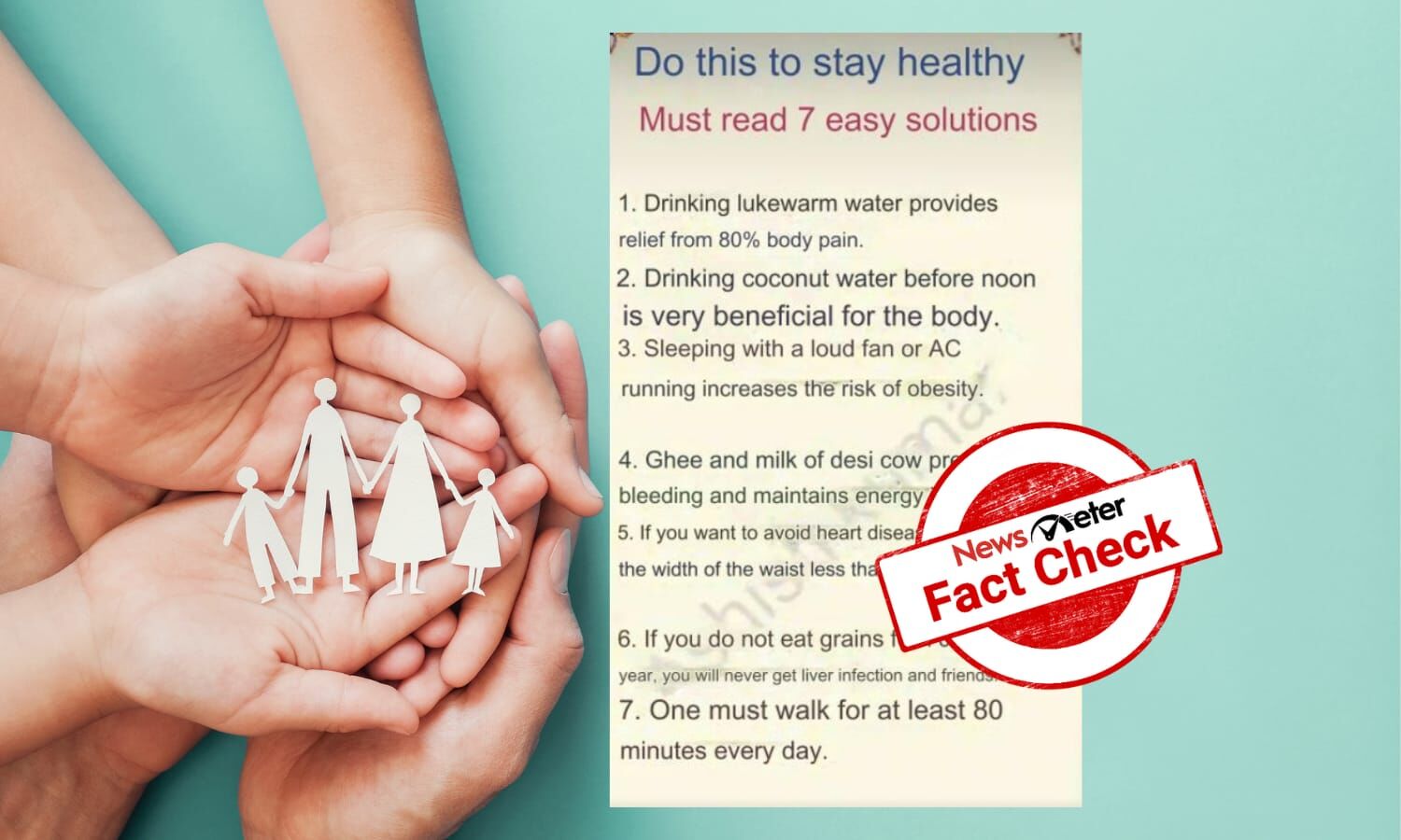 Fact Check: Viral Facebook post featuring 7 popular health tips debunked