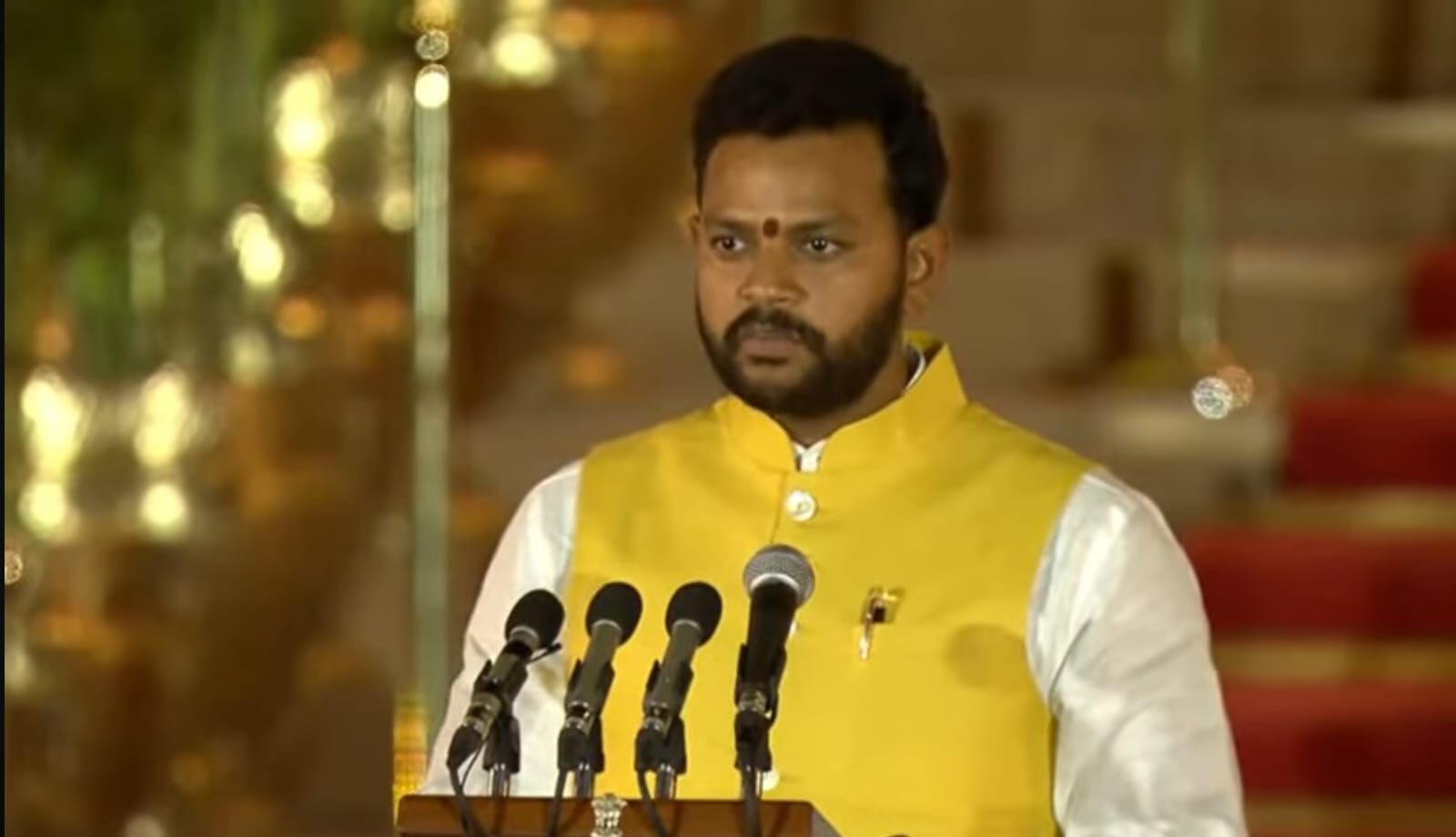 TDP member Kinjarapu Ram Mohan Naidu took oath as union cabinet minister