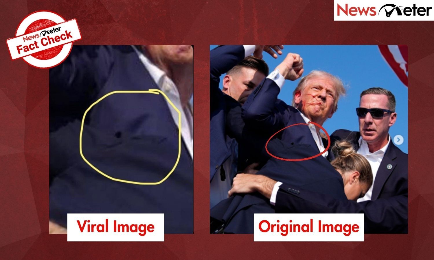 Fact Check: No, Trump was not shot in chest; viral image shows wrinkle ...