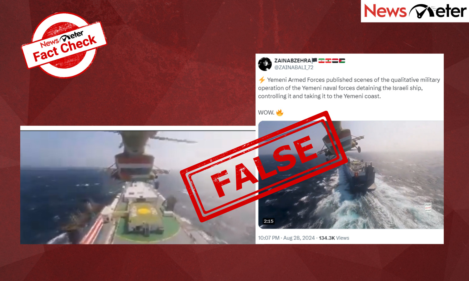 Fact Check: Hijack footage of Israeli ship by Houthi rebels falsely ...