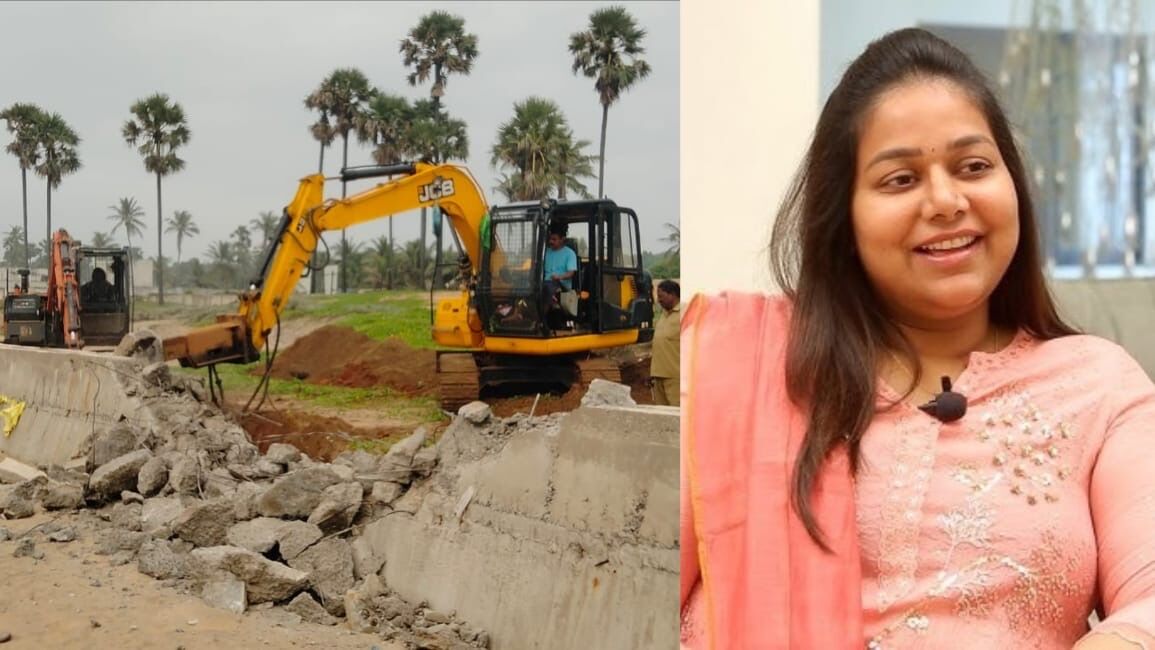 GVMC removes 'unauthorized' compound wall of Vijay Sai Reddy’s daughter ...