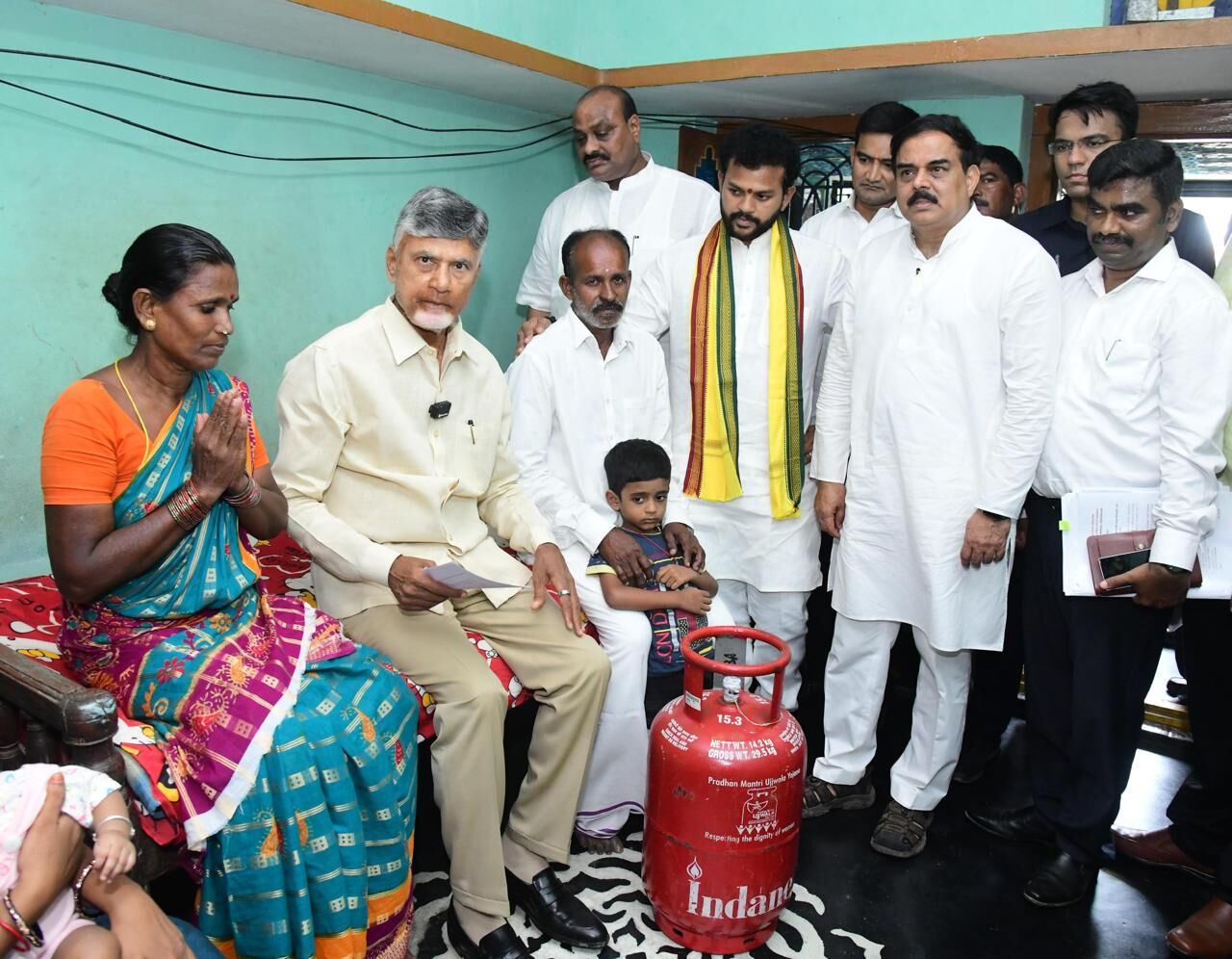 CM Naidu launches Deepam-2 scheme in Srikakulam, makes tea at beneficiary’s home